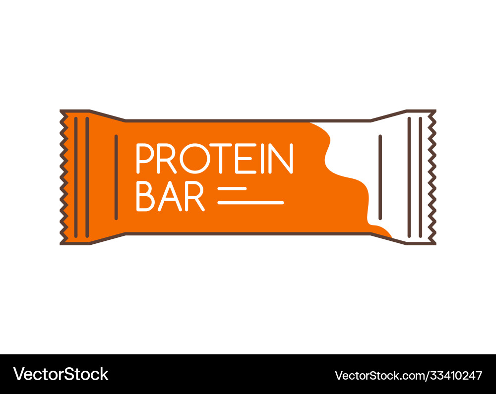 Protein bar icon protein snack chocolate energy Vector Image