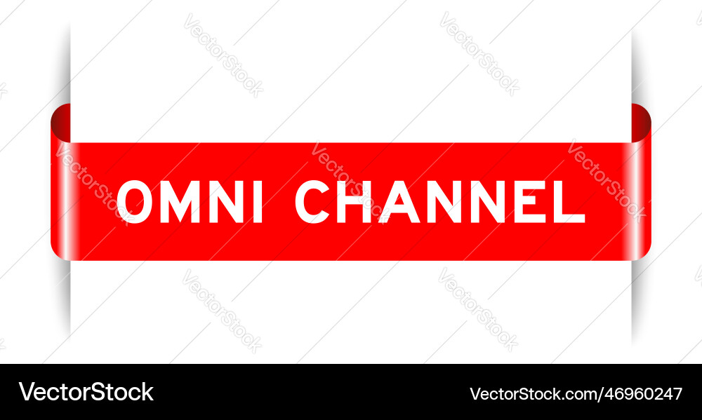 Red color inserted label banner with word omni Vector Image