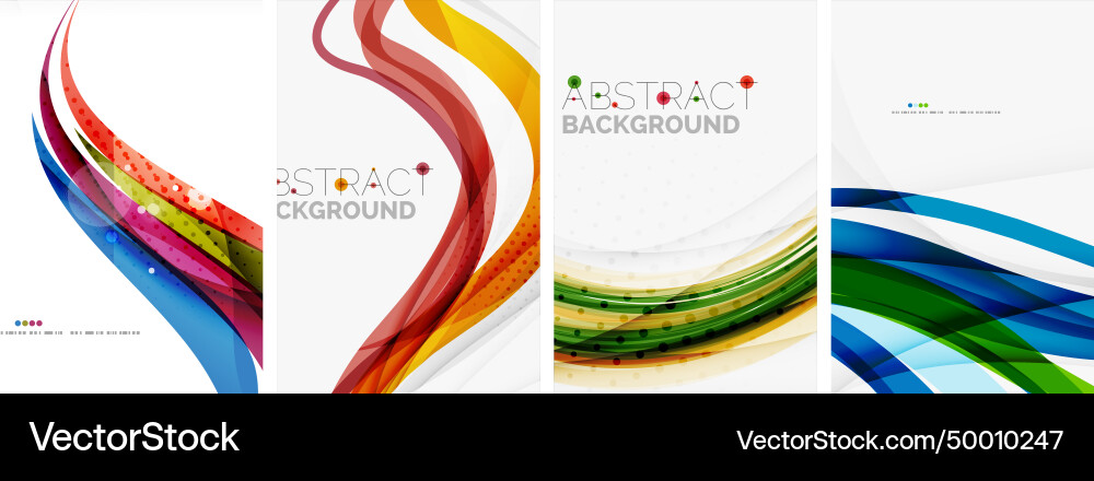 Set of colorful wave posters Royalty Free Vector Image