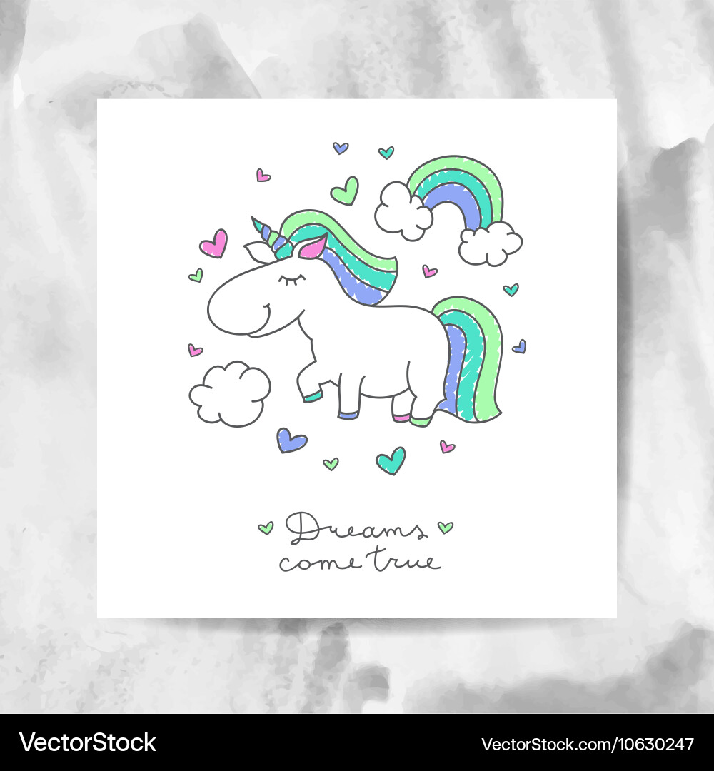 Unicorn and rainbow Royalty Free Vector Image - VectorStock