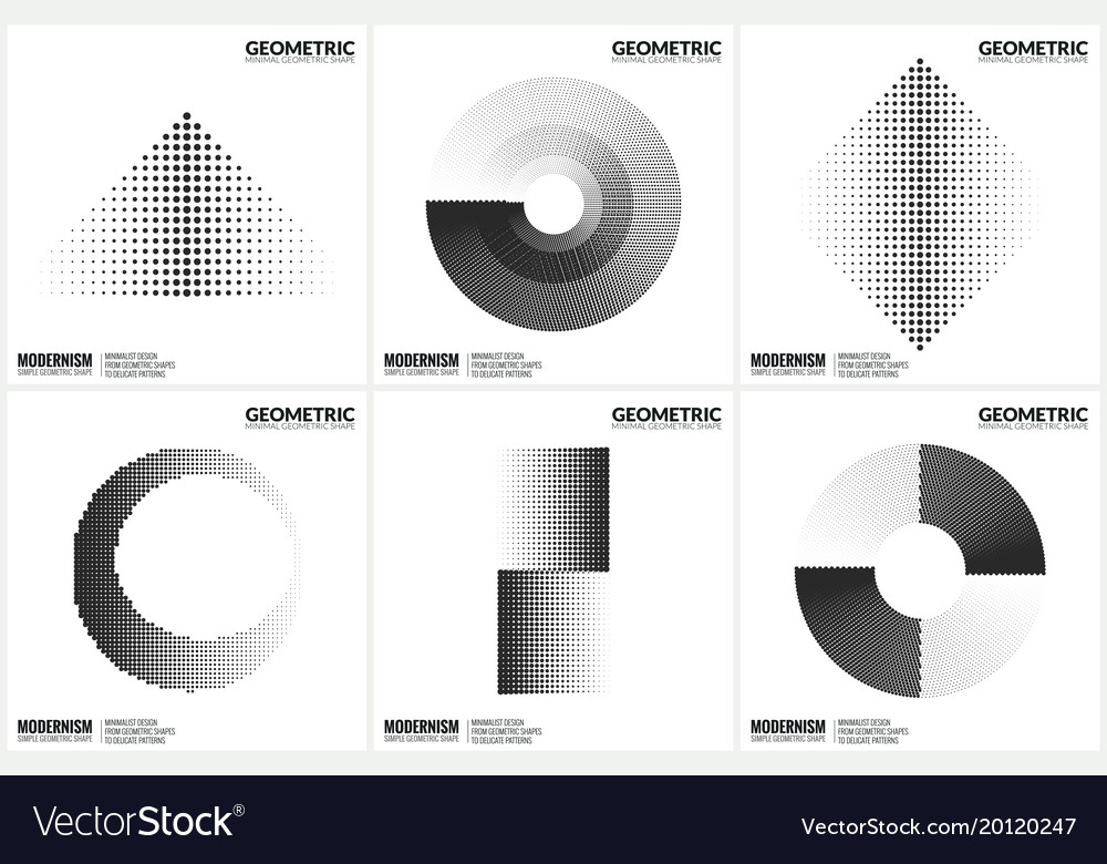 Universal halftone geometric shapes for design Vector Image