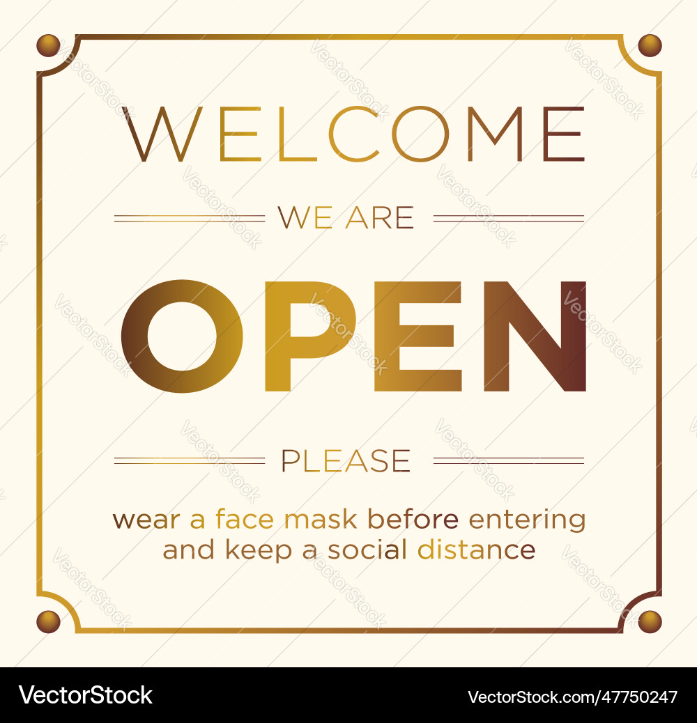 Welcome retro door sign Royalty Free Vector Image