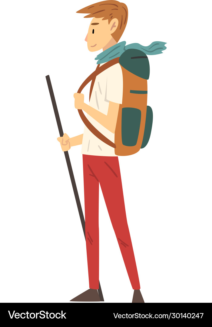 Young man wearing sportive clothes standing Vector Image