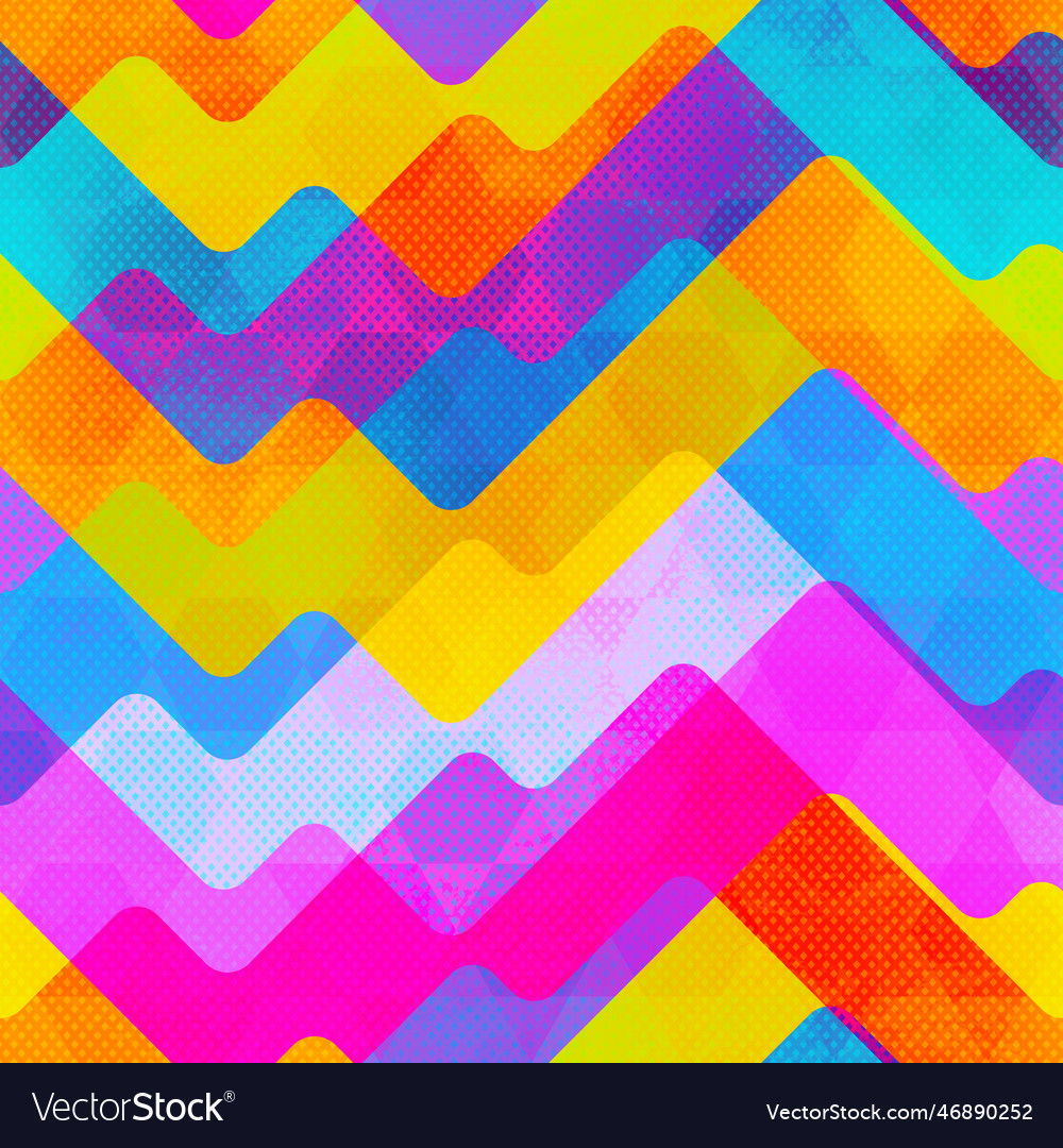 Abstract Colorful Waves Seamless Pattern Vector Image