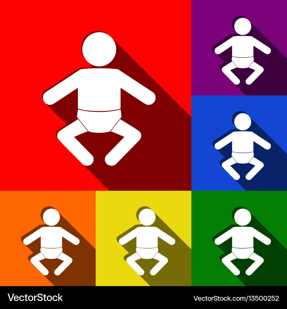 Baby sign set icons Royalty Free Vector Image - VectorStock