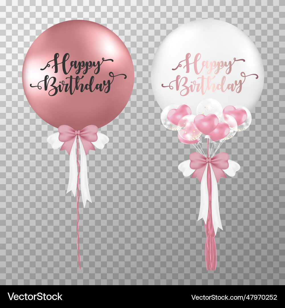 Birthday balloons on transparent background Vector Image