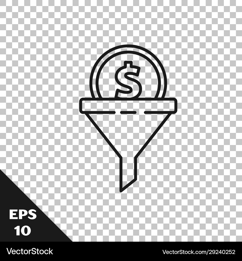 Black line lead management icon isolated Vector Image