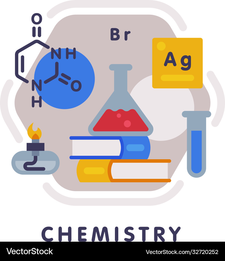 Chemistry school subject icon education Royalty Free Vector