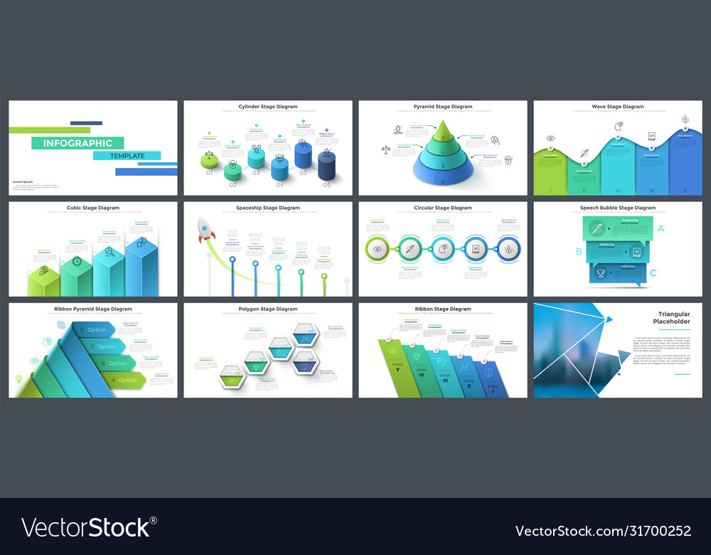 Collection presentation templates Royalty Free Vector Image