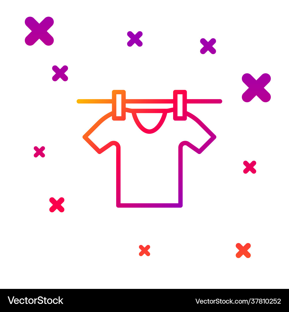 Color line drying clothes icon isolated on white Vector Image