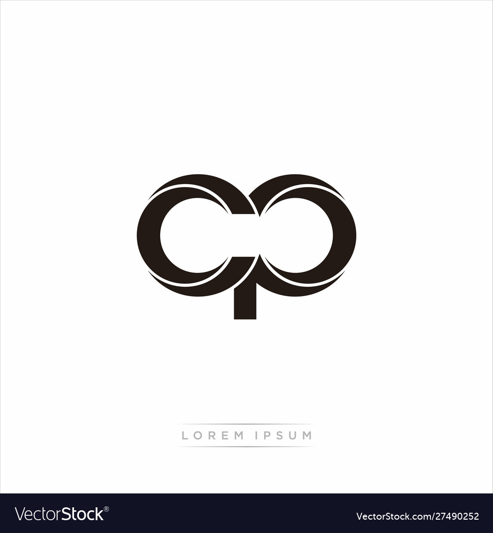 Cp initial letter split lowercase modern monogram Vector Image