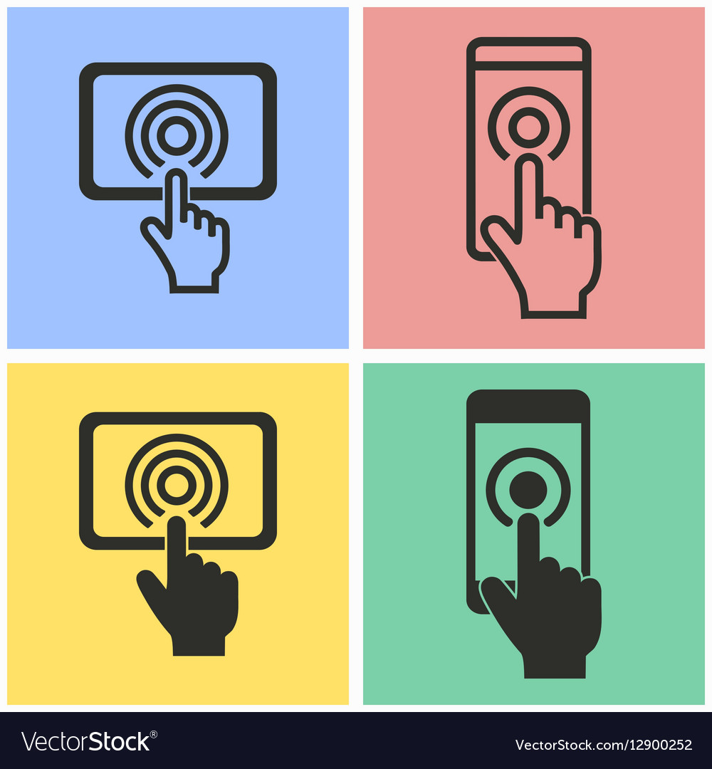 Digital interaction icon set Royalty Free Vector Image Digital interaction icon set Royalty Free Vector Image