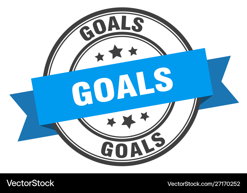 Goals label blue band sign Royalty Free Vector Image