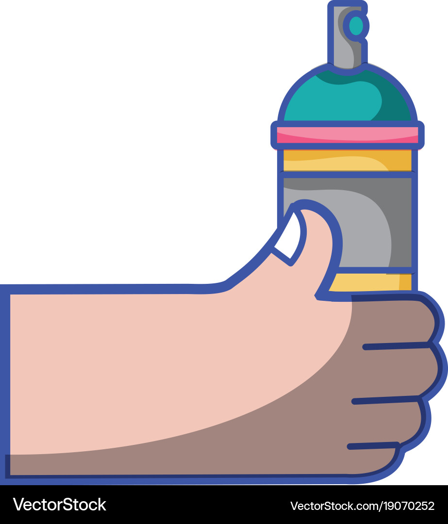 Hand with aerosol spray paint art Royalty Free Vector Image