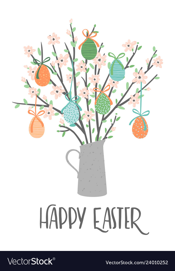 Happy easter template for card poster Royalty Free Vector