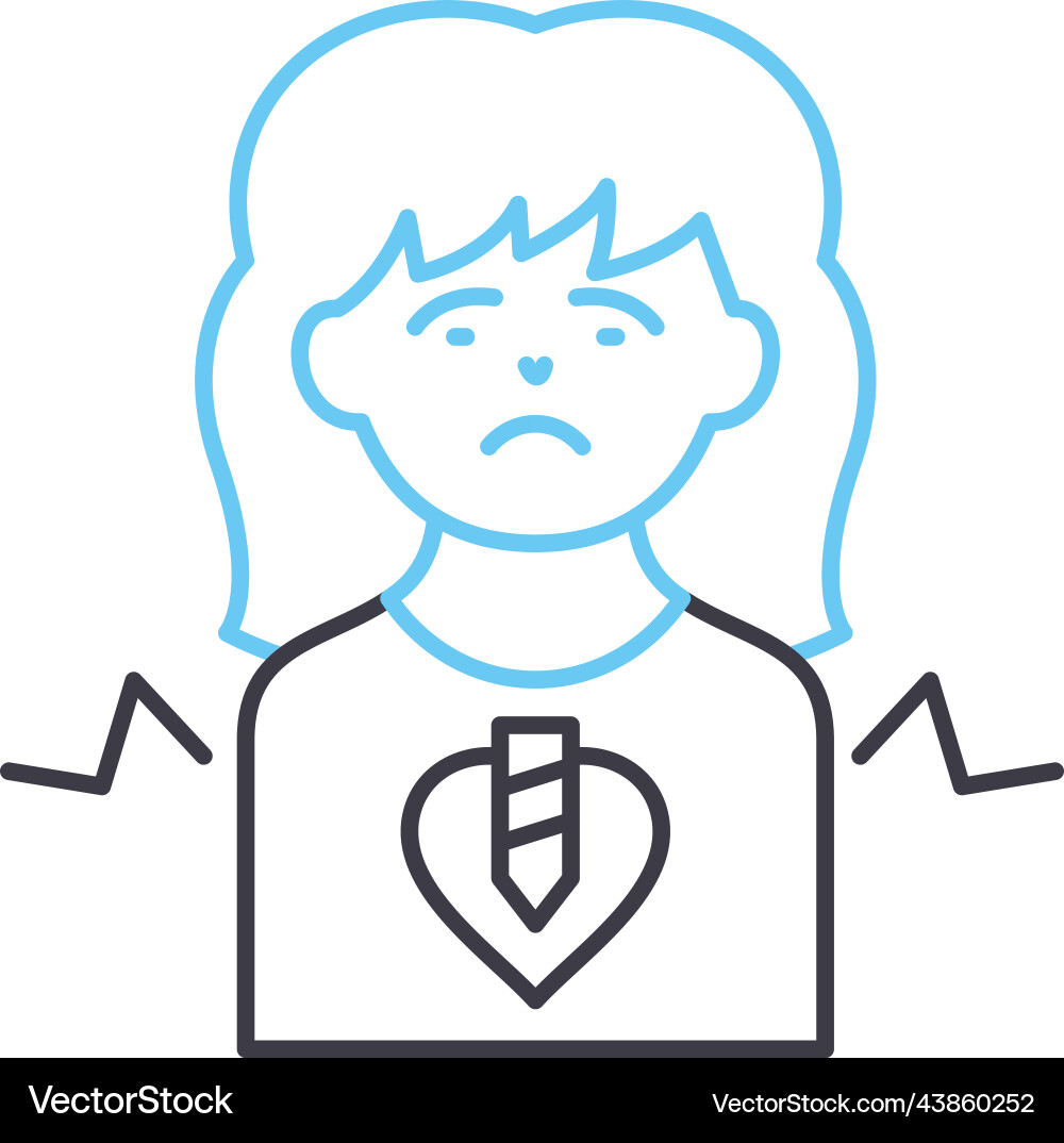 Inner pain line icon outline symbol Royalty Free Vector