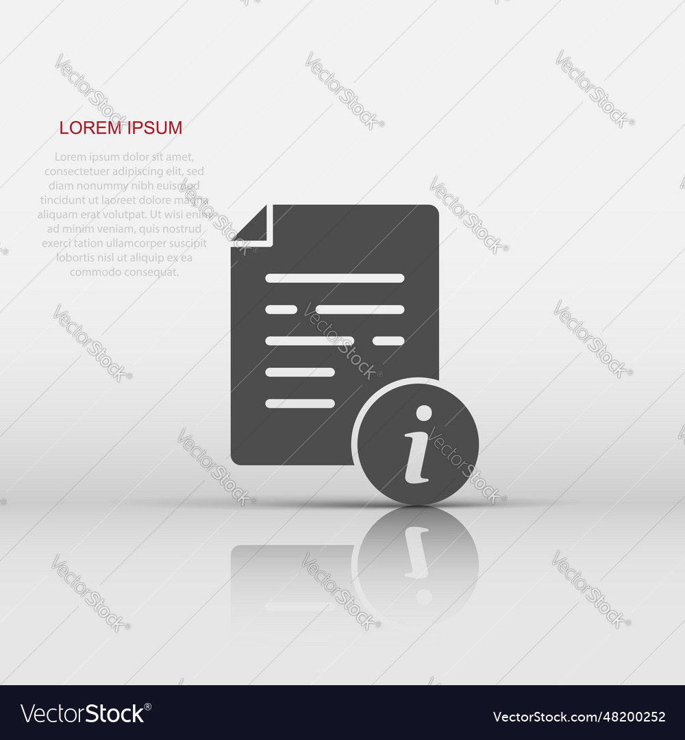 Instruction document icon in flat style manual on Vector Image