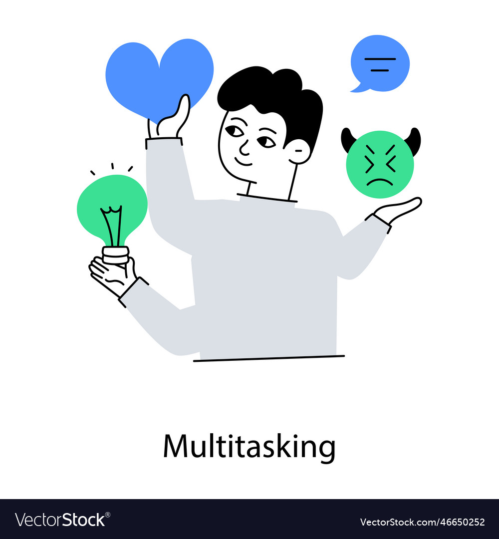 Multitasking Royalty Free Vector Image - VectorStock
