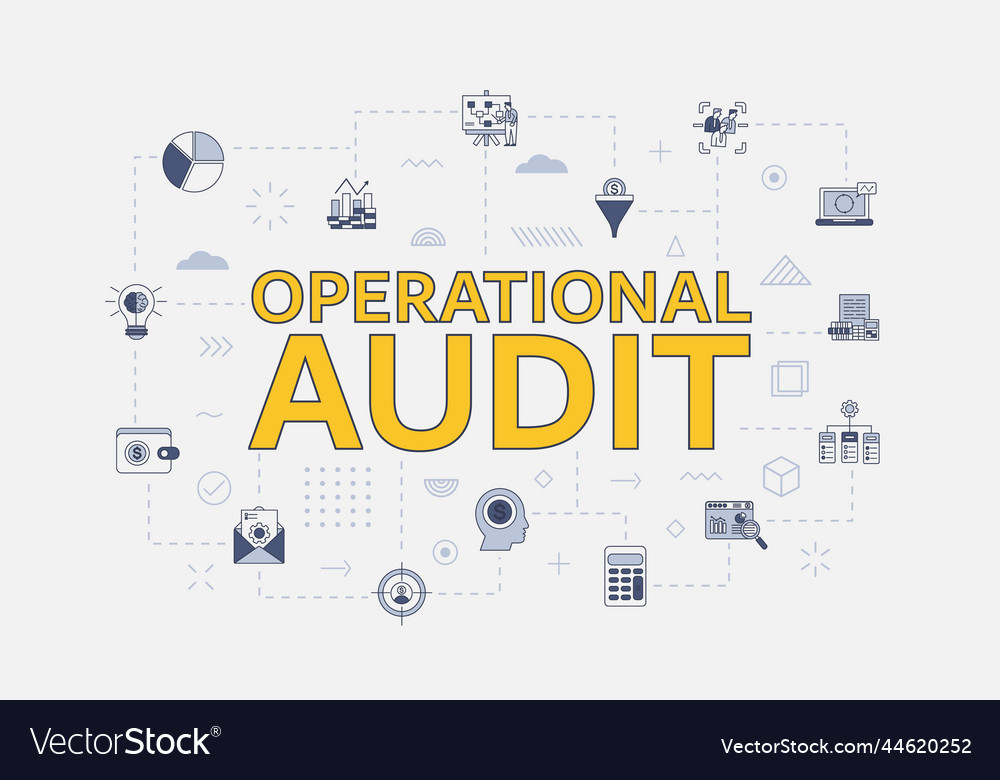 Operational audit concept with icon set big Vector Image Operational audit concept with icon set big Vector Image