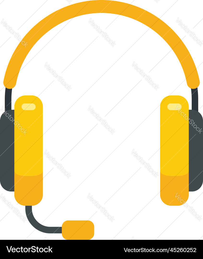 Person headset icon flat gamer headphone Vector Image
