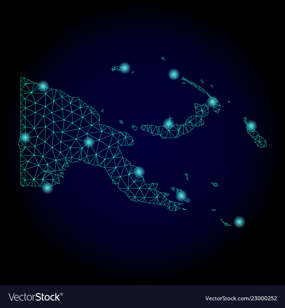 Polygonal network mesh map of papua new guinea Vector Image Polygonal network mesh map of papua new guinea Vector Image