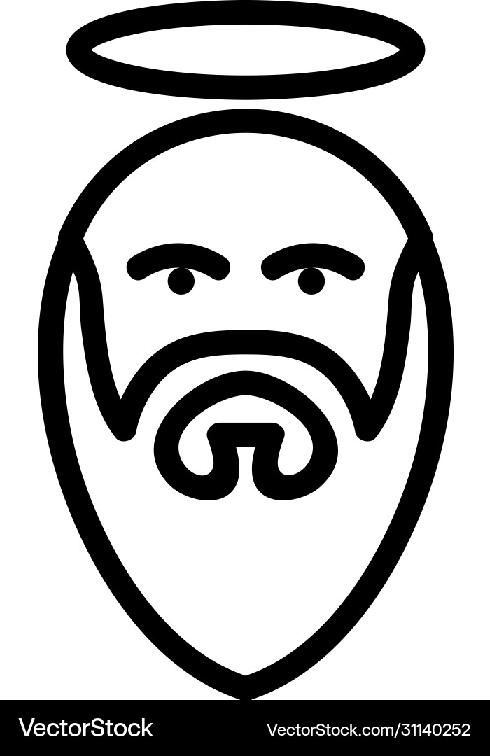 Saint with halo icon outline Royalty Free Vector Image