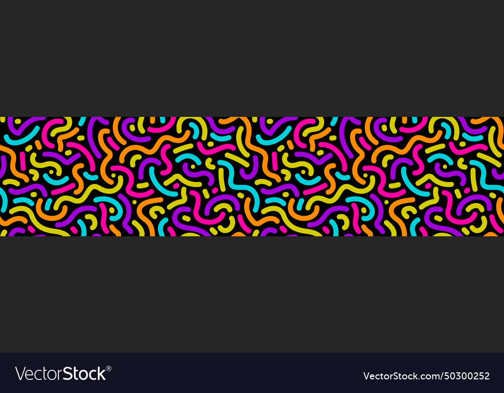Seamless pattern with multicolred squiggle lines Vector Image