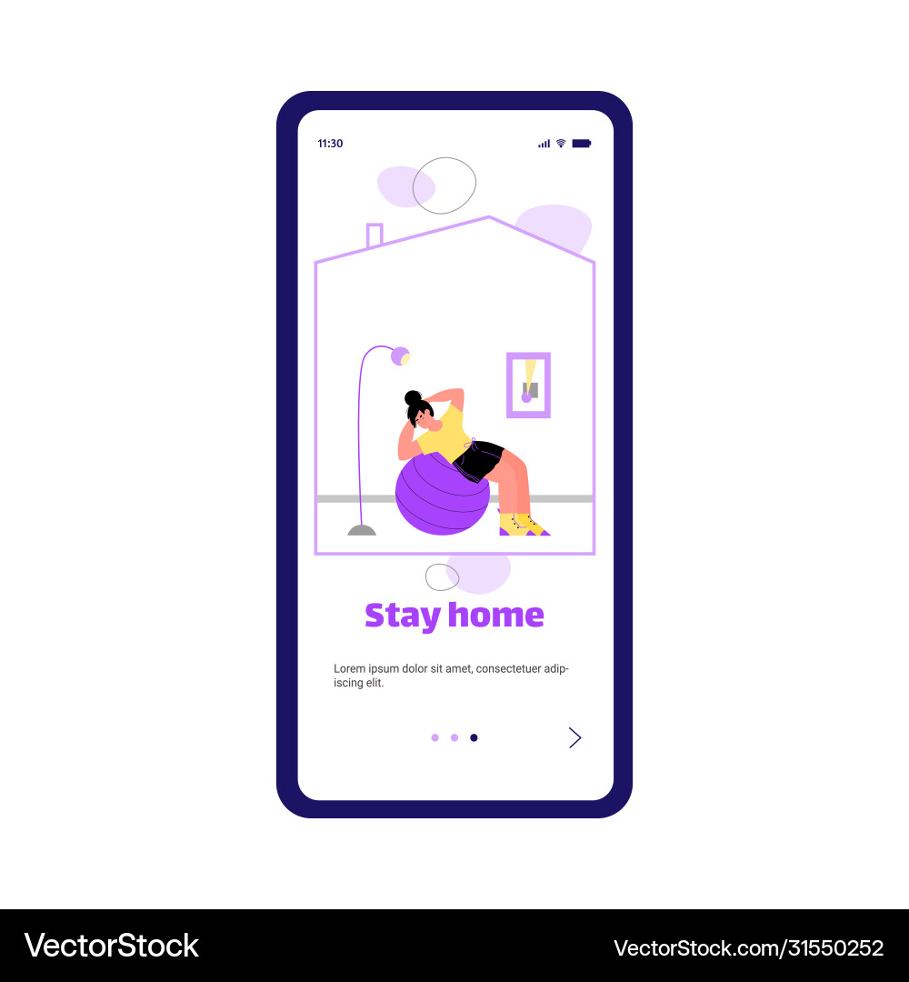Stay home - quarantine sport exercise app Vector Image