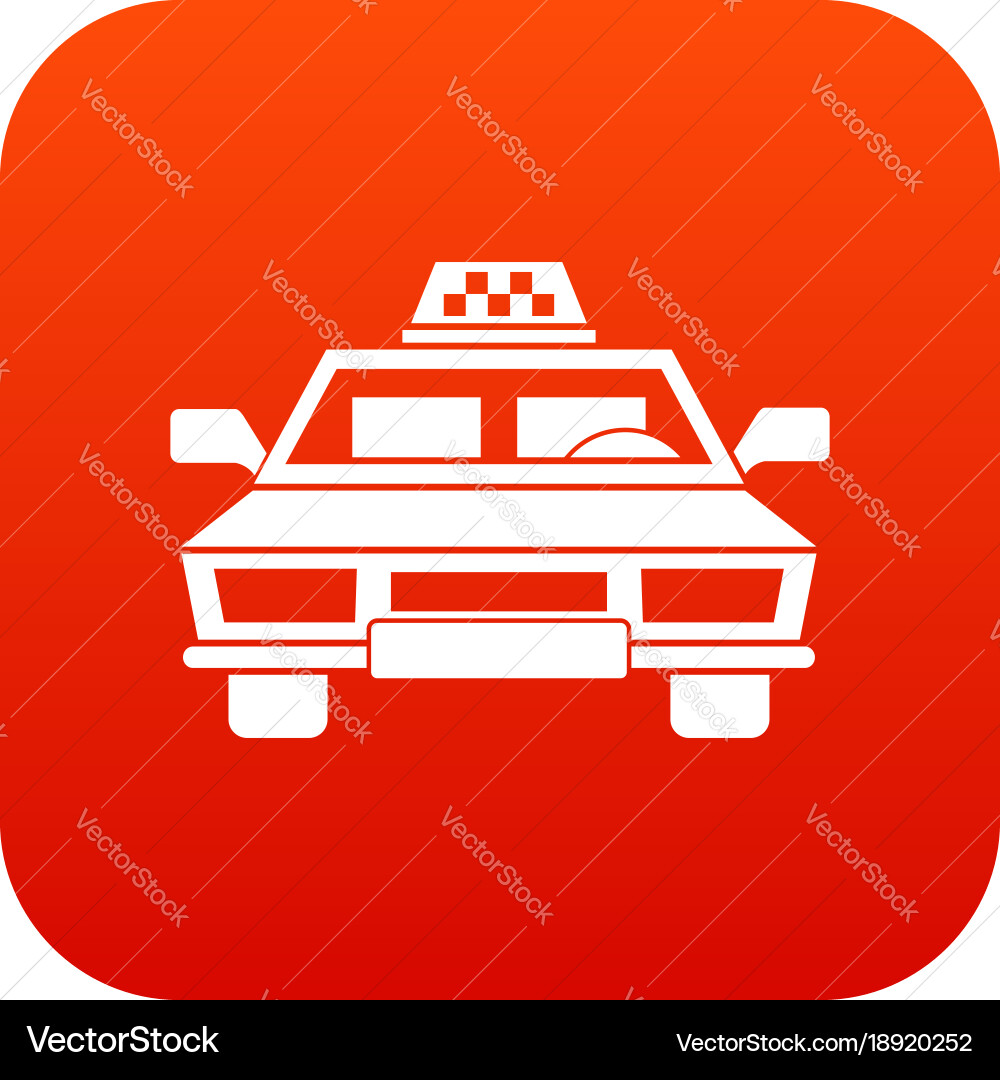 Taxi car icon digital red Royalty Free Vector Image