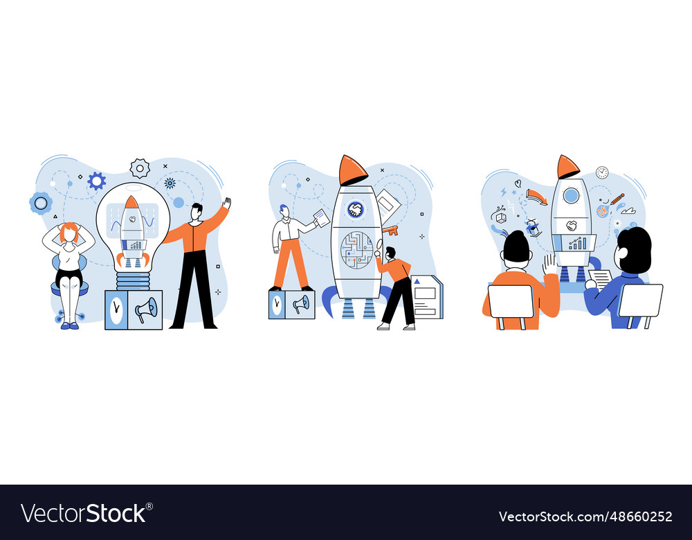 Team solving complex problems teamwork Royalty Free Vector