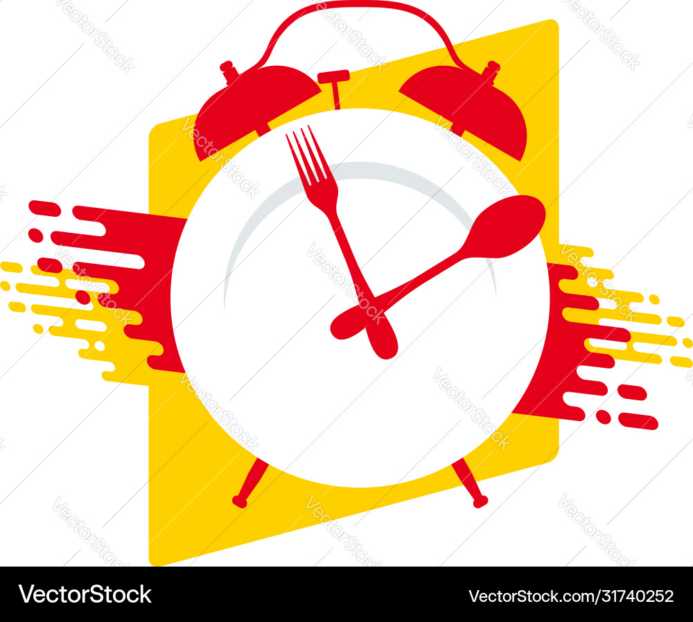 Time eating or fast food logo concept Royalty Free Vector