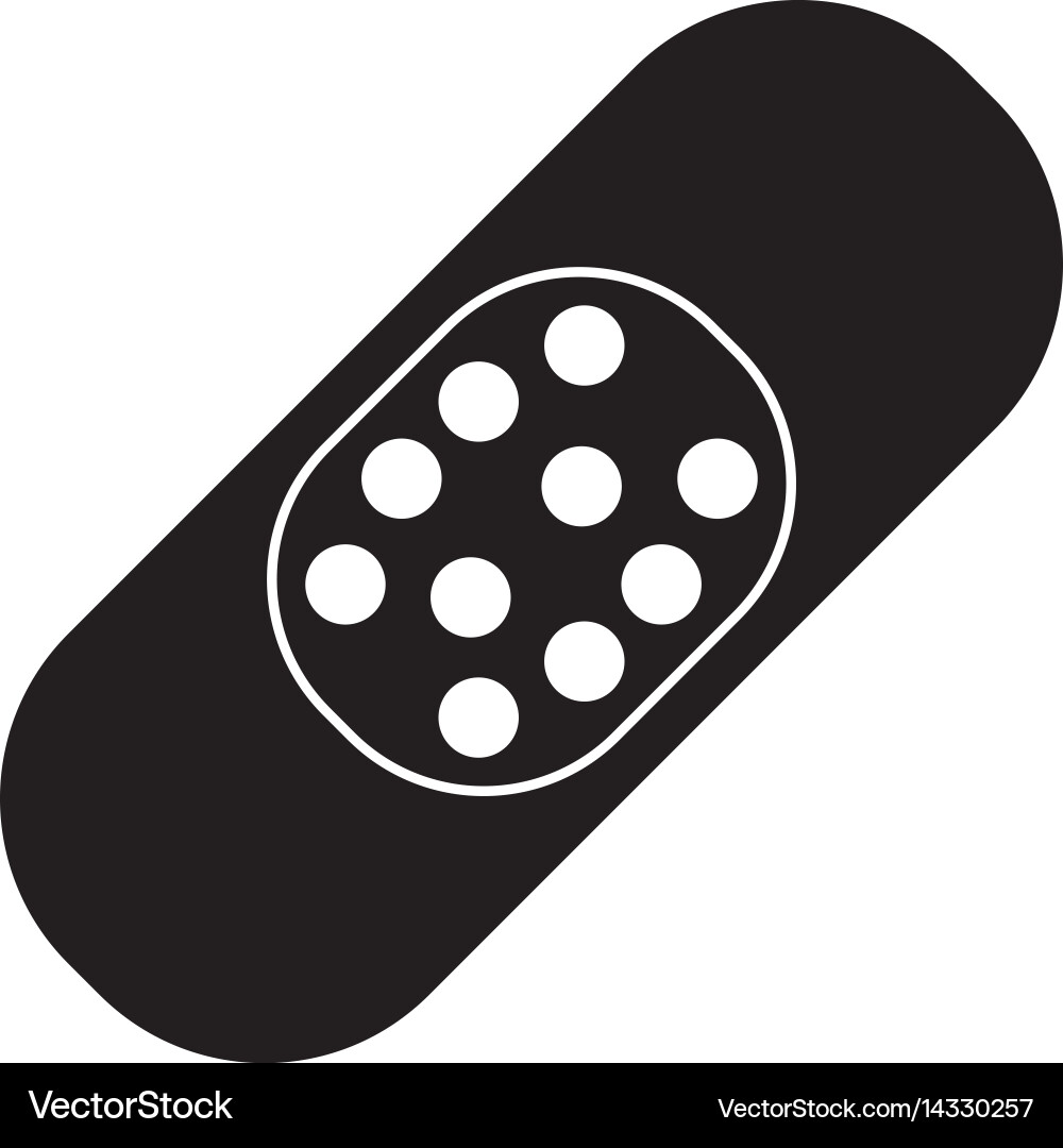 Band plaster first aid icon pictograph Royalty Free Vector