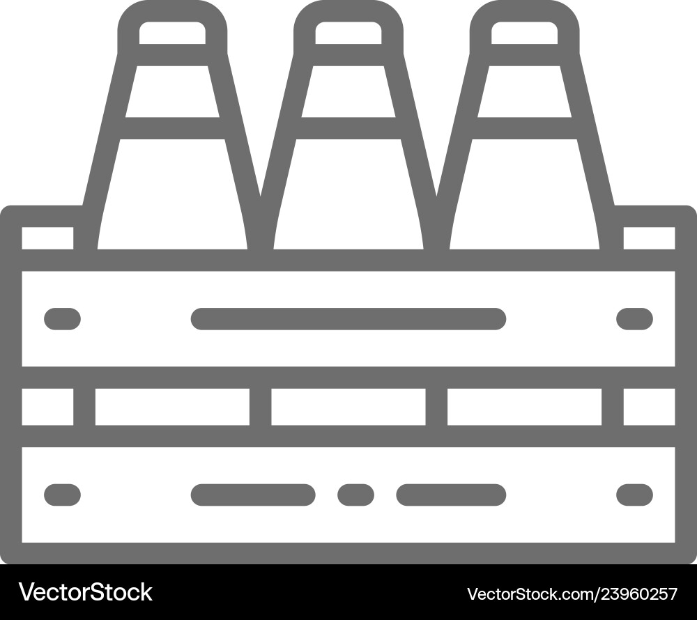 Box of bottles line icon Royalty Free Vector Image