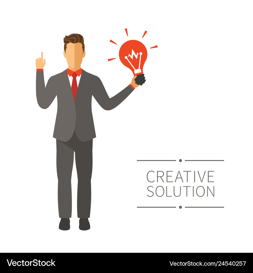 Businessman with new idea concept in modern flat Vector Image