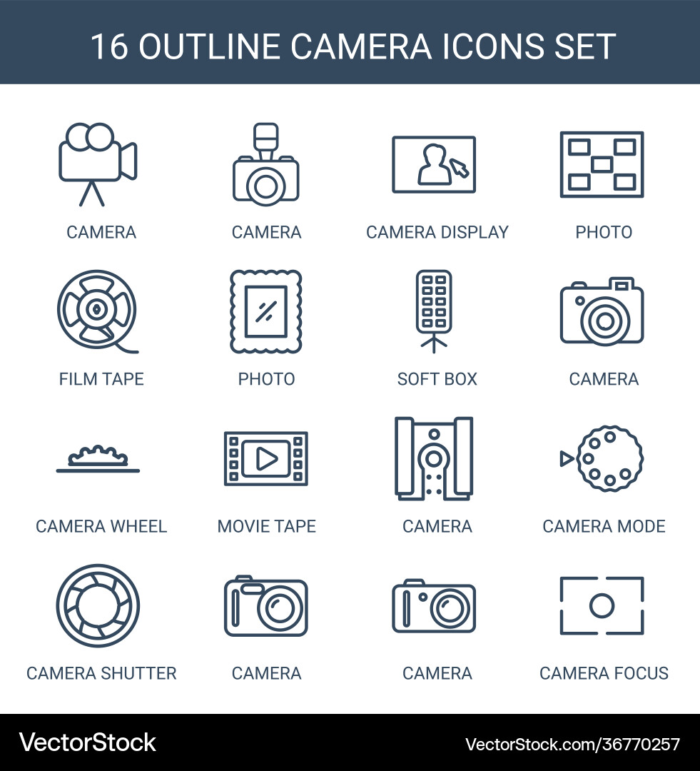 Camera icons Royalty Free Vector Image - VectorStock