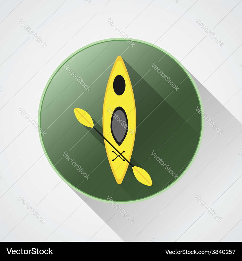 Canoe icon kayak on a green button summer Vector Image