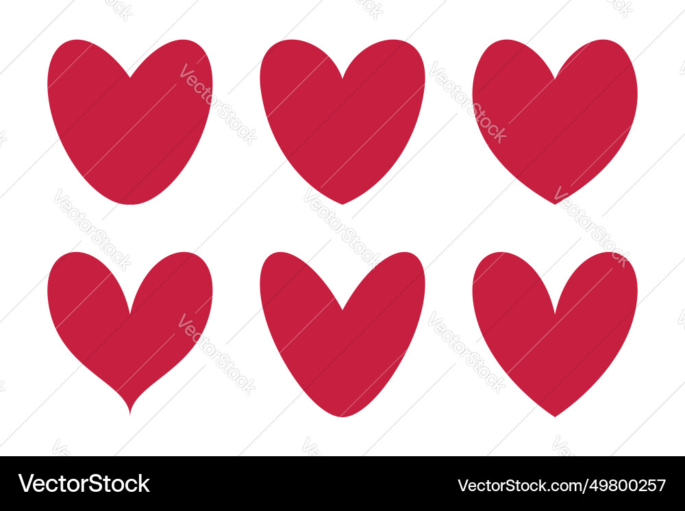 Collection of hand drawn hearts Royalty Free Vector Image