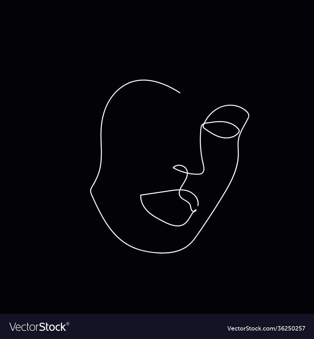 Continuous line abstract face contemporary Vector Image