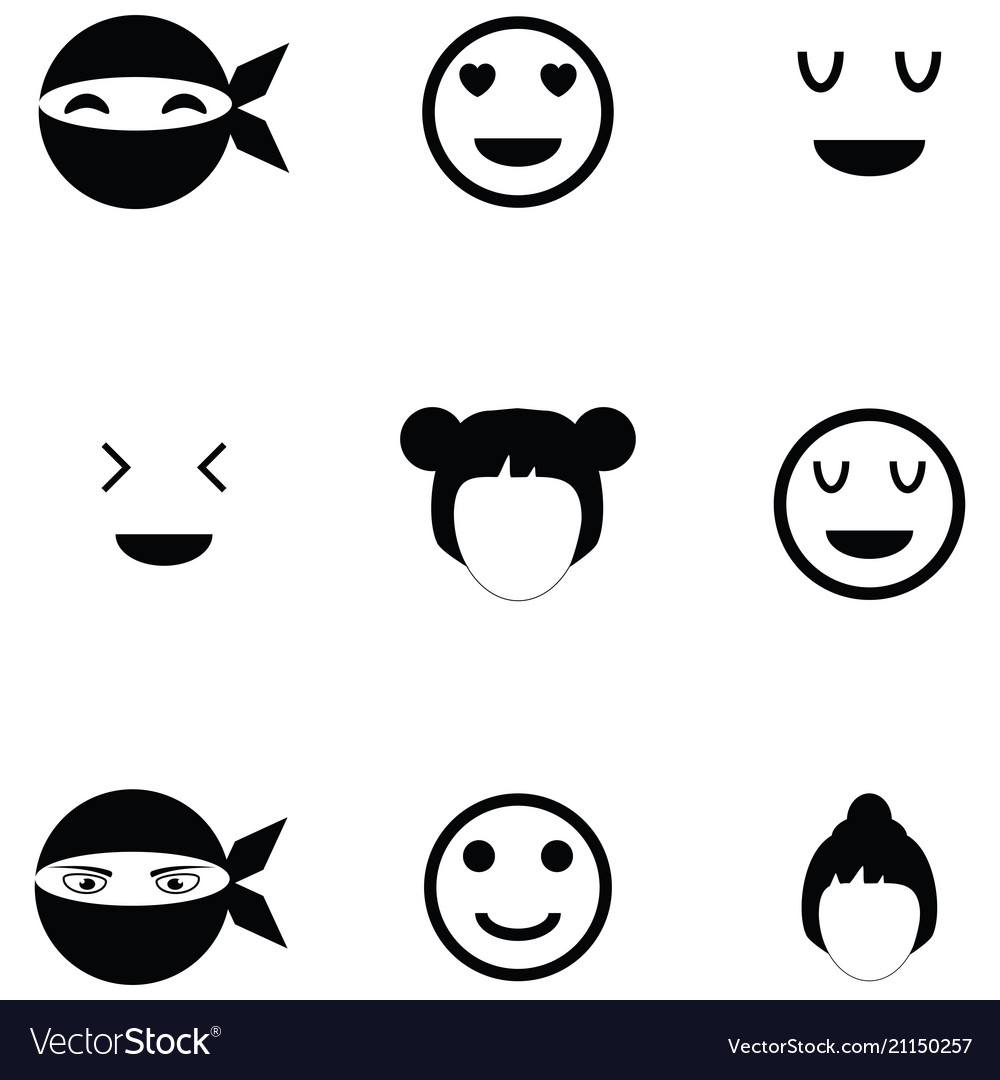 Face icon set Royalty Free Vector Image - VectorStock