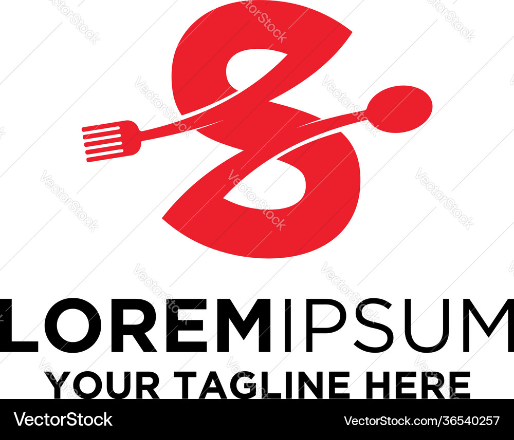 Letter s food logo design Royalty Free Vector Image
