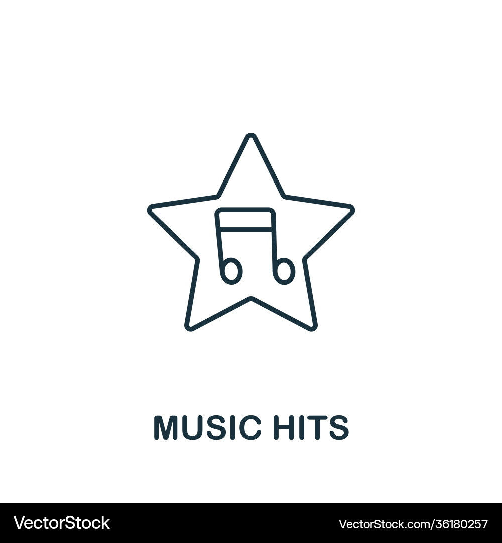 Music hits icon from collection simple line Vector Image