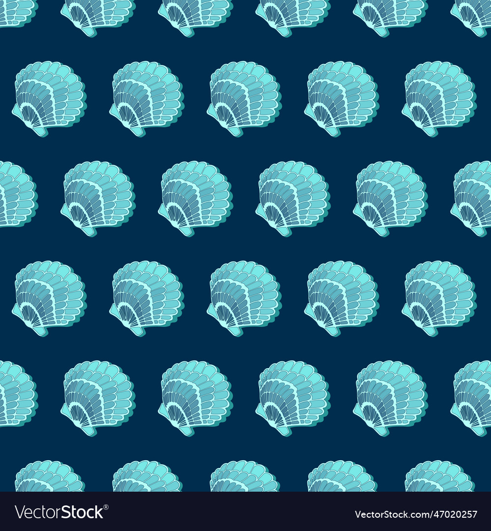 Pattern with seashells Royalty Free Vector Image