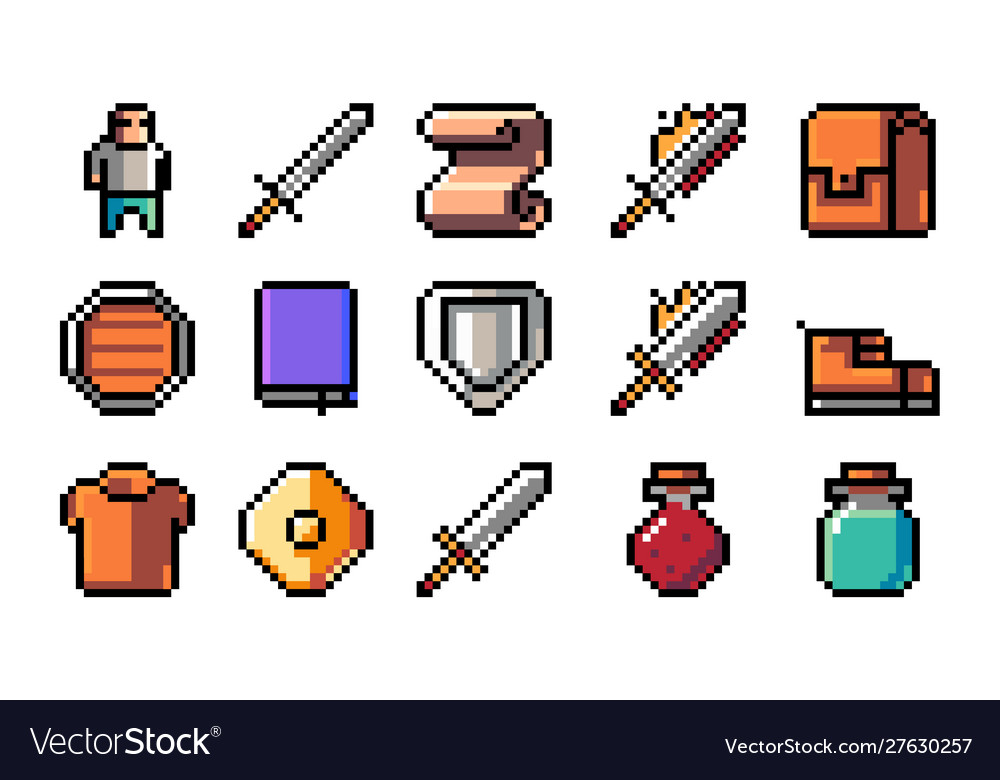 Pixel object art Royalty Free Vector Image - VectorStock