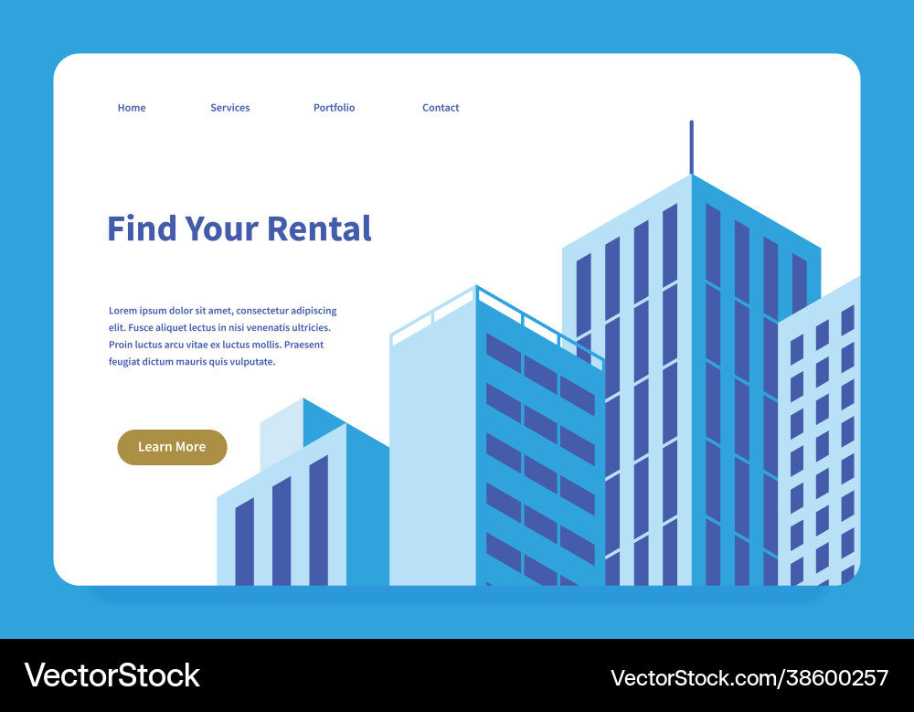 Rental service landing page Royalty Free Vector Image