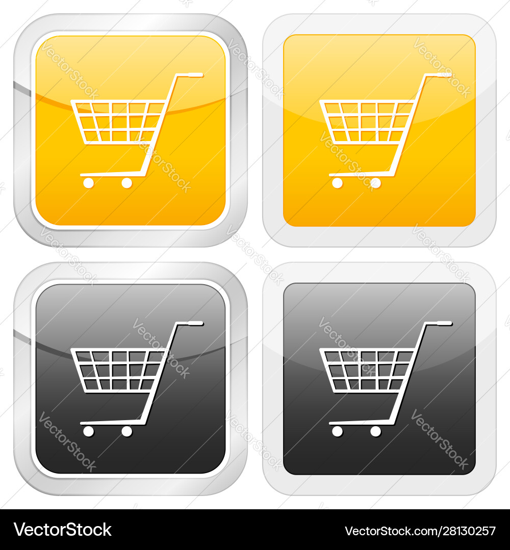Square icon shopping cart symbol Royalty Free Vector Image