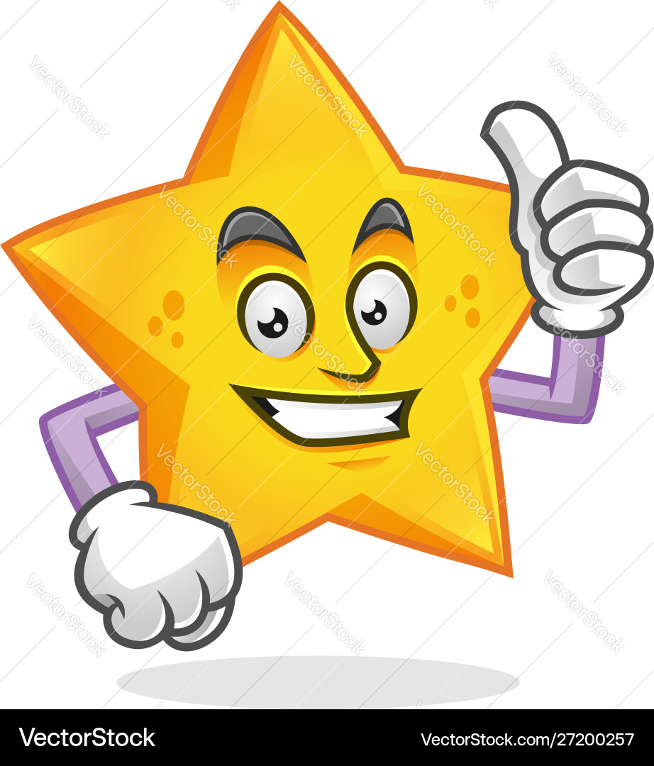 Star character design or mascot perfect Royalty Free Vector