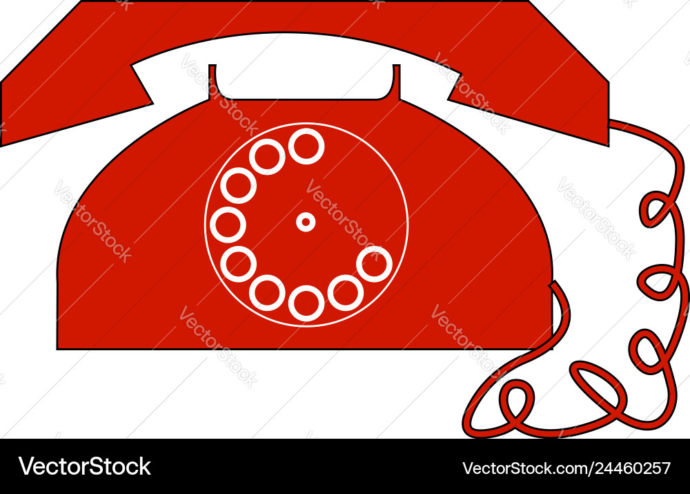 Vintage red telephone on white background Vector Image