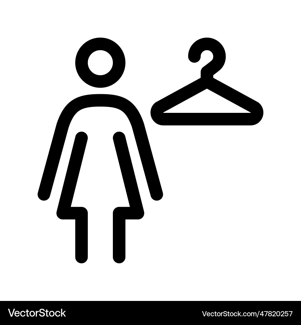 Women changing room line icon Royalty Free Vector Image