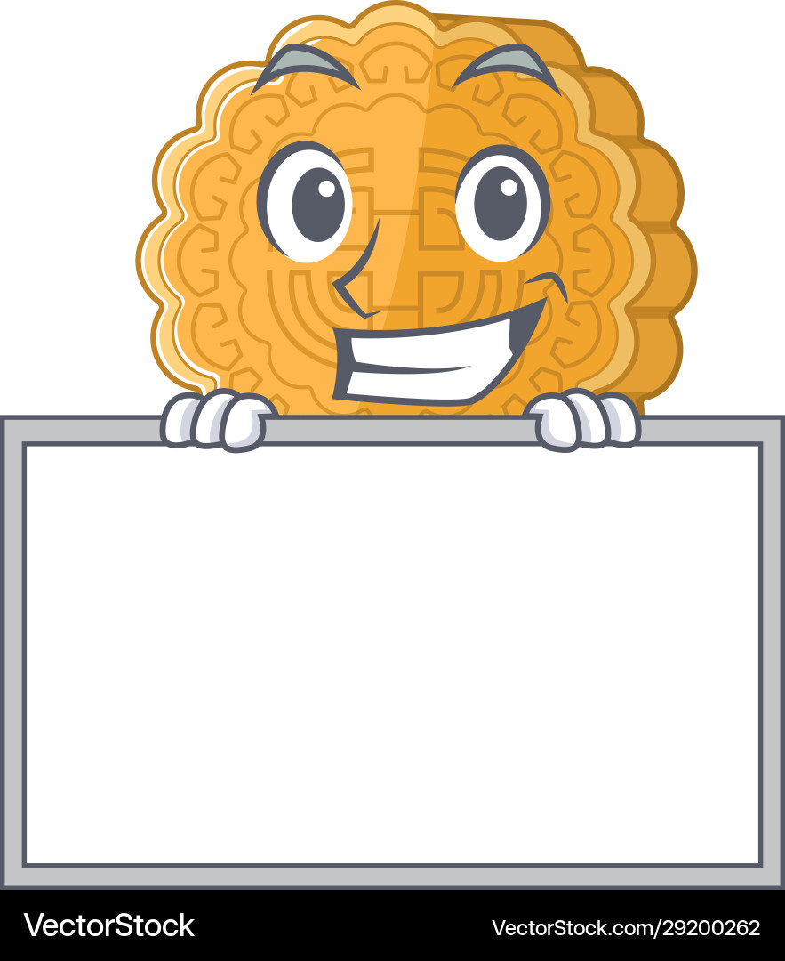 A picture chinese mooncake grinning with board Vector Image