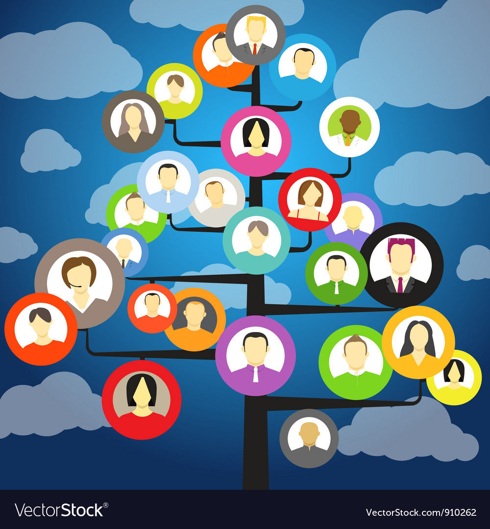 Abstract community tree Royalty Free Vector Image